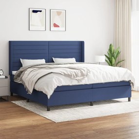 Box spring postel s matrací modrá 200x200 cm textil 3131543