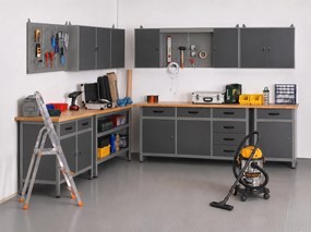 Kombinovaná závěsná skříňka G1, 600 x 1200 x 200 mm, 2 dveře, perforovaná