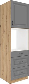 STILO ad | vysoká skříňka 60 DPS-210 3S 1F na vestavnou troubu | 60 cm | UNI dvířka | artisan/šedá