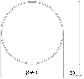 Mexen Loft, kulaté koupelnové zrcadlo 65 cm, barva rámu černá matná, 9850-065-065-000-70