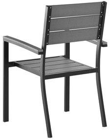 Sada 4 zahradních židlí v šedé barvě PRATO Beliani