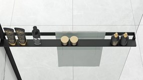 Rea příslušenství, polička/držák na ručníky pro sprchovou zástěnu, černá, HOM-00652