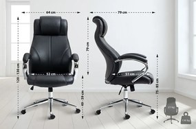 Bhm germany Kancelářská židle Salford, pravá kůže, černá
