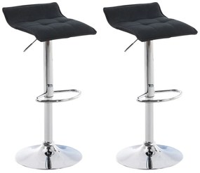 Barové stoličky Beaufort - 2 ks - látkové čalounění | černé