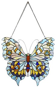 Závěsný Tiffany  panel motýl Butterfly Blue - 40*60 cm
