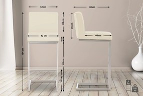 Sada 2 barových židlí Paros umělá kůže – krémová