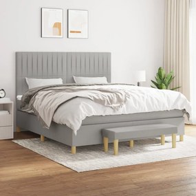 Box spring postel s matrací světle šedá 160 x 200 cm textil 3137325