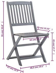 vidaXL Marketos Skládací zahradní židle s poduškami 6 ks masivní akáciové dřevo