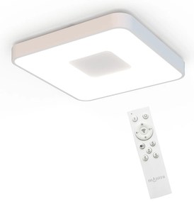 Mantra Coin Square, bílé stropní svítidlo s dálkovým ovladačem LED 80W 2700K-5000K, 44x44cm