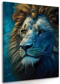 Obraz modro-zlatý lev Varianta: 60x90