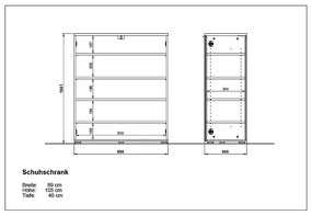 Bílý botník v dekoru dubu Telde - Germania