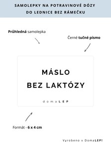 MÁSLO BEZ LAKTÓZY - Samolepka na dózy do lednice, 6 x 4 cm