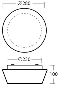 Osmont 42813 Crater 2, nástěnné/stropní svítidlo, 2x60W E27, prům.28cm