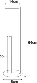 Stojan na toaletní papír PAPER STAND KS-46 černý 64 cm