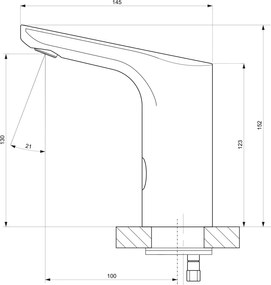 Sapho senzorová stojánková baterie 6V DC (4xAA), černá PS782B
