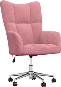 Relaxační křeslo růžové samet 328165