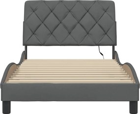 Rám postele s LED bez matrace Tmavě šedá 100x200 cm Látka 3310651