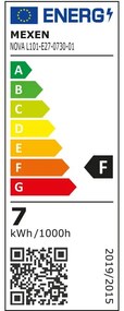 Mexen Nova, LED žárovka E27, G45, 7W, teplá - 3000K, 735 lm - L101-E27-0730-01