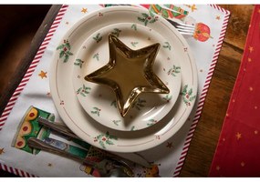 Porcelánový dezertní talíř s cesmínou Holly Christmas – 20x2 cm