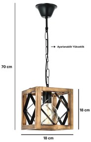 Závěsné svítidlo z jedlového dřeva Zikzak Rustik