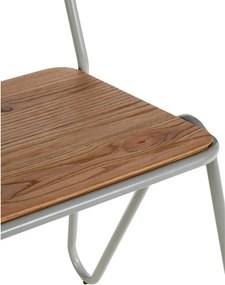 Šedá/v přírodní barvě jídelní židle z jilmového dřeva District – Premier Housewares