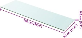 Policová deska sklo čiré 100x30 cm 243846