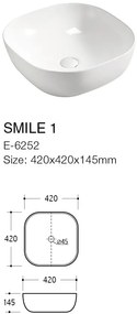 Comad Keramické umyvadlo na desku UM-6252 SMILE 40, bílá