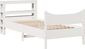 Rám postele s čelem bílý 75 x 190 cm masivní borovice 3306328