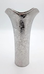 Keramická váza, stříbrná