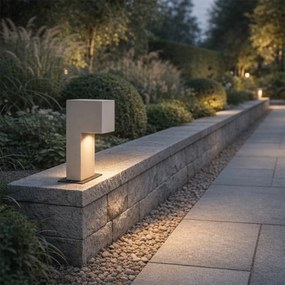 Moderní venkovní patník šedý 35 cm IP44 - Pompei