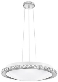 Nova Luce Závěsné svítidlo PALERMO chromovaný kov bílé sklo a K9 křišťál E27 4x12W