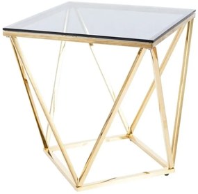 Konferenční stolek SILVER B zlatá/kouřové sklo