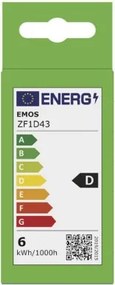 Emos lighting LED žárovka Filament Mini Globe / E14 / 5,9 W (60 W) / 806 lm / neutrální bílá 1525731450