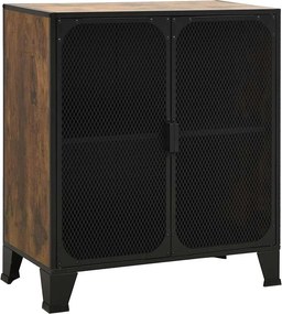 Úložné skříně 2 ks rustikálně hnědé 72 x 36 x 82 cm kov a MDF 3095969