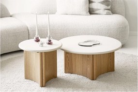 Bílý/v přírodní barvě kulatý konferenční stolek s betonovou deskou ø 80 cm Motril – House Nordic