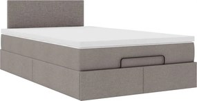 Osmanský rám postele s matrací taupe 120x200cm textil 3312219