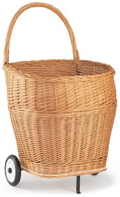 Koš na dřevo proutěný na kolečkách š.56 x hl.48 x výška koše 59 / výška s rukojeti 100(cm)