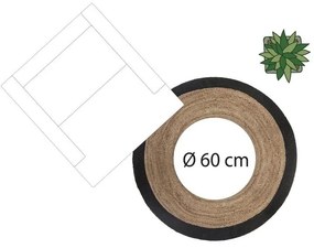Kulatý jutový koberec 120 cm