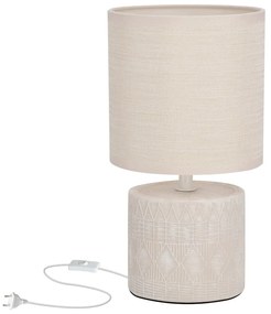 Béžová stolní lampa s textilním stínidlem (výška 26 cm) Dina – Candellux Lighting