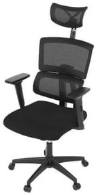 Autronic Kancelářská židle Kancelářská židle, potah černá látka a černá síťovina MESH, houpací mech. (KA-B1025 BK)