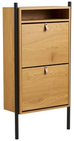 Výklopný botník v dekoru dubu v přírodní barvě 62x118x26 cm Barco – House Nordic