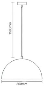 Lustr na lanku 1xE27/60W/230V pr. 30 cm černá