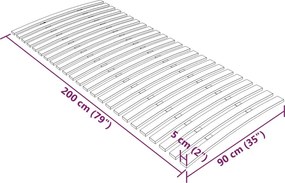 vidaXL Lamelový rošt postele s 24 lamelami 90 x 200 cm [340077]