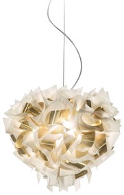 Slamp Veli Aurea Large, bílo-zlaté závěsné svítidlo s čirým kabelem, 4x12W E27, prům. 60cm