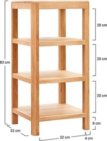 Massivo.cz Odkládací policový stolek Gialo - střední, dub-masiv