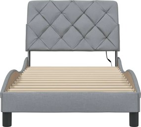 Rám postele s LED bez matrace Světle šedá 90x200 cm Látka 3310643