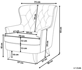 Čalouněné sametové křeslo v námořnické modré barvě VIBORG II Beliani