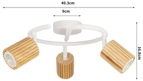 Brilagi - Bodové svítidlo MODERN WOOD 3xGU10/8W/230V kaučukovník/bílá