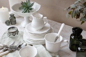 Chic Antique Porcelánová mísa na nožce Provence, bílá barva, porcelán