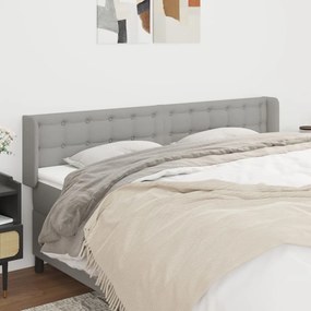Čelo postele typu ušák světle šedé 163x16x78/88 cm textil 3119208